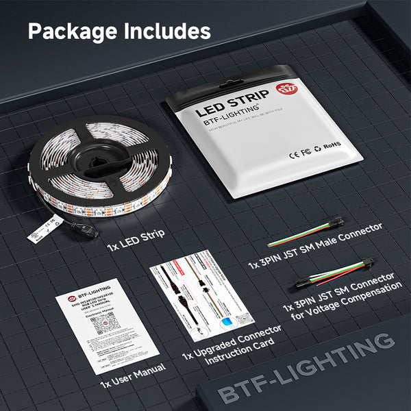 WS2812B-ECO Addressable RGB LED Strip Light DC 5V – BTF-LIGHTING