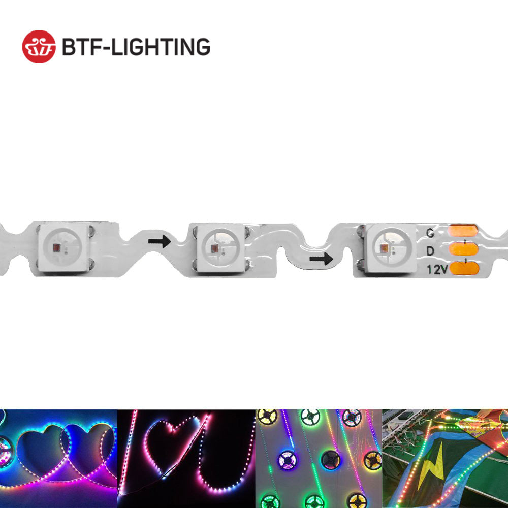 S Shape Foldable WS2811 Led Strip Light for DIY 60LEDs 6mm Width Indiv ...