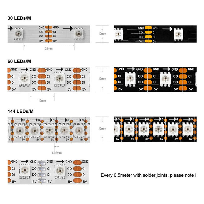 SK9822 (Similar to APA102C) Individually Addressable DATA and CLOCK DC ...