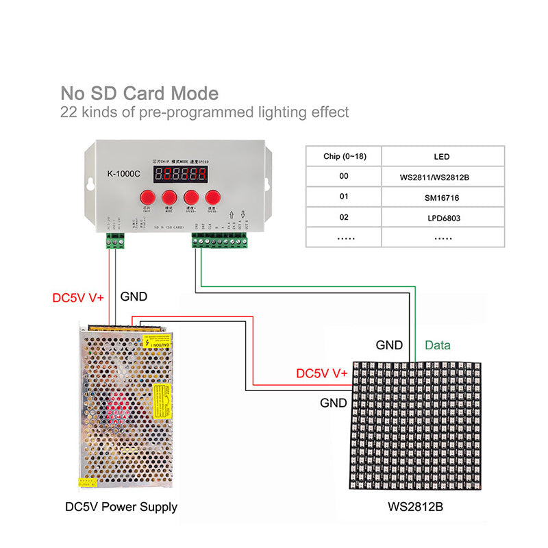 K-1000C Computer Programmable Controller with SD Card WS2812B WS2815 S – BTF-LIGHTING