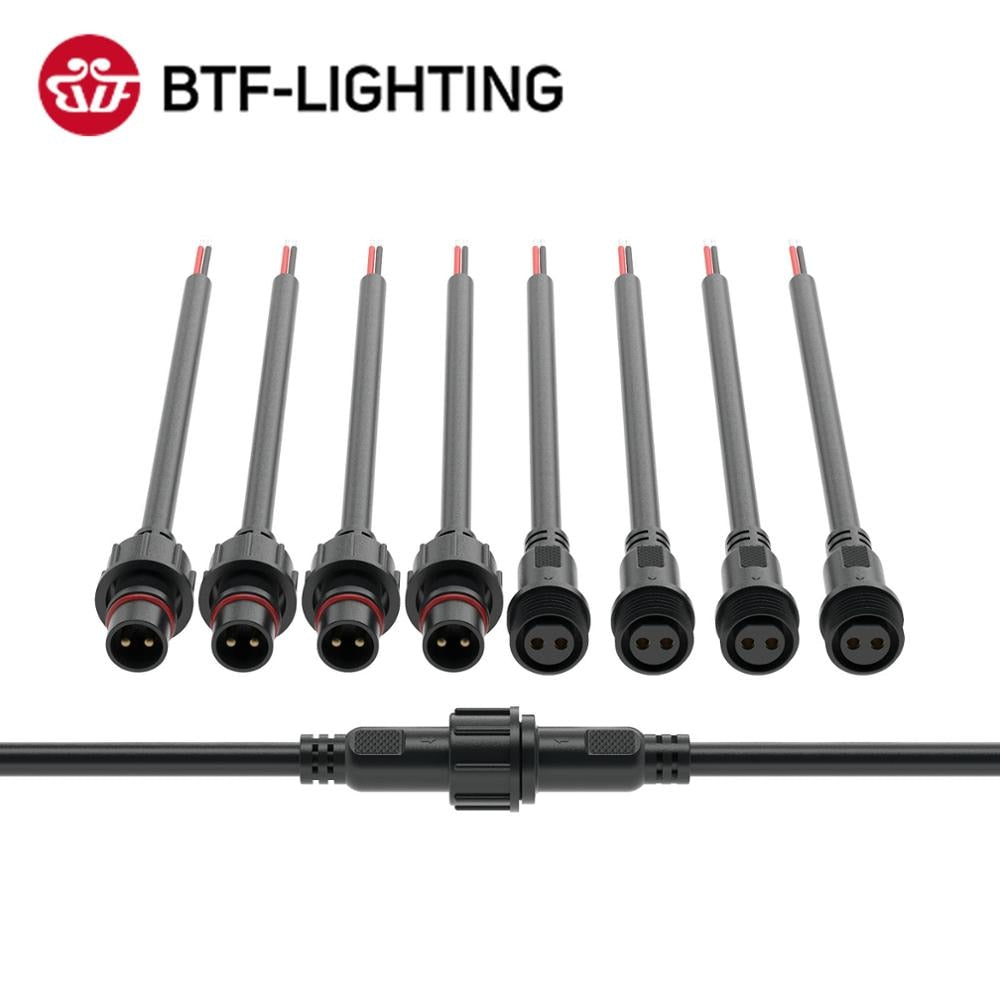 5 Pairs Waterproof IP65 Led Connector 2pin 3pin 4pin 5pin 20cm Male to ...
