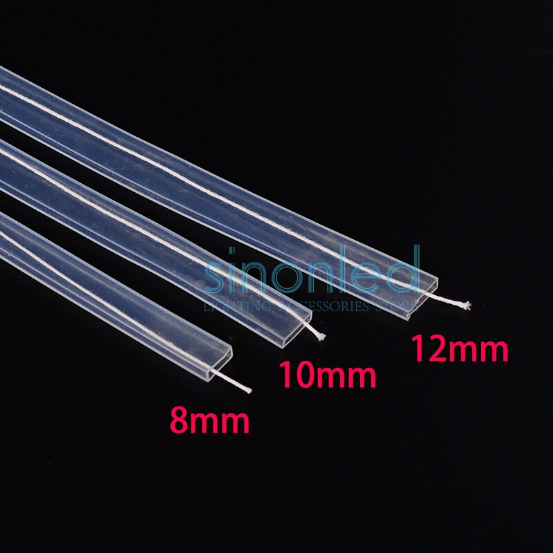 5 meters 8mm 10mm 12mm Silicon Tube with Caps IP67 for SMD 5050 3528 3 ...