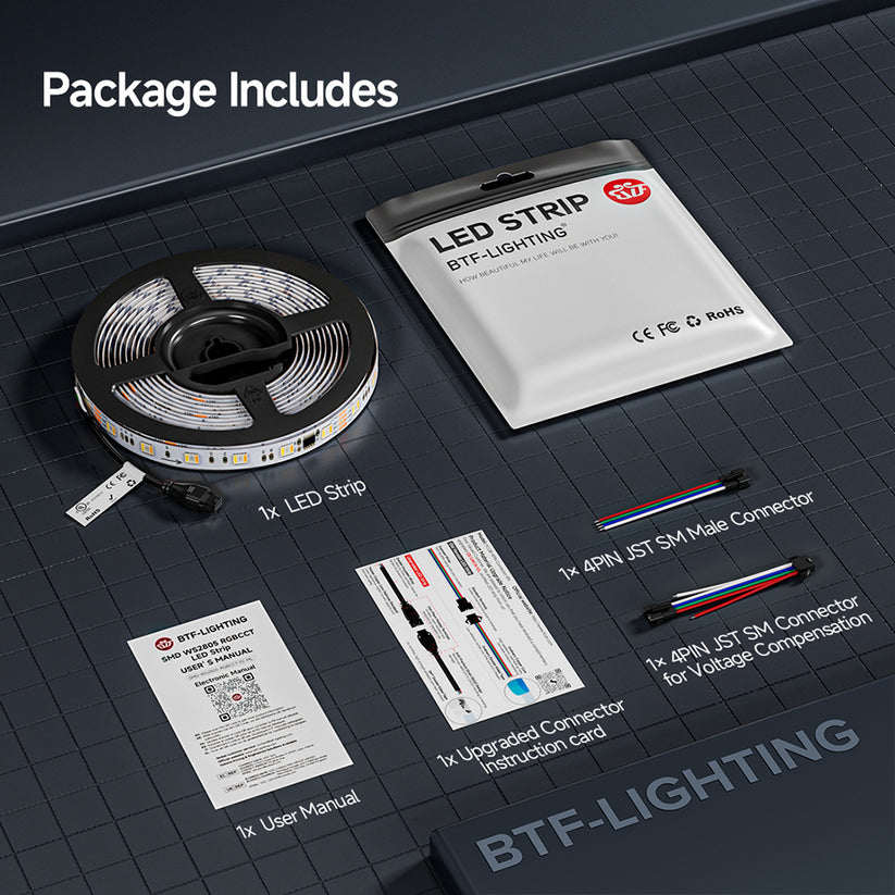 WS2805 RGBCCT 5IN1 Addressable Dual Signal 84LEDs/M 3000K-6500K Pixels ...