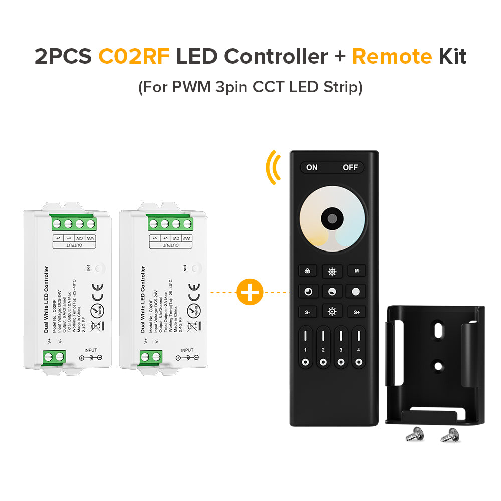 Mini LED Controller Kits 2.4GHz 4 Zones RF Remote & Controller 5050 SM ...