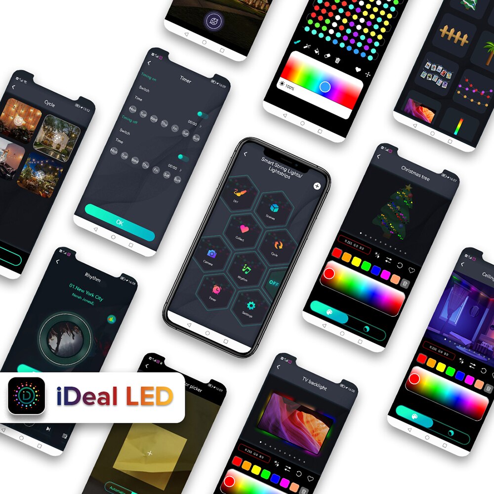 24LEDS LED Light Strip Kits 24V Bluetooth Mesh Music Dreamcolor Lights ...