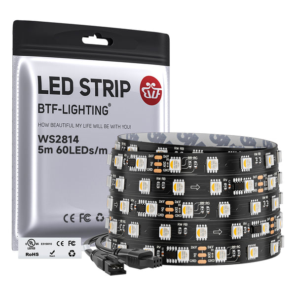 WS2814 RGBW 30/60LEDs LED Strip 5050 | Addressable Pixel 5M DC12V/24V ...