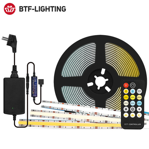 FCOB FOB COB CCT LED Light Strip Full Set RF17 Keys DC 24V Dimmable Hi ...