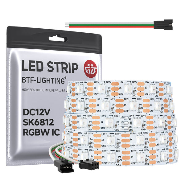 SK6812 RGBW LED Strip 4 in 1 Similar WS2812B 5M 60LEDs Individual Addr ...