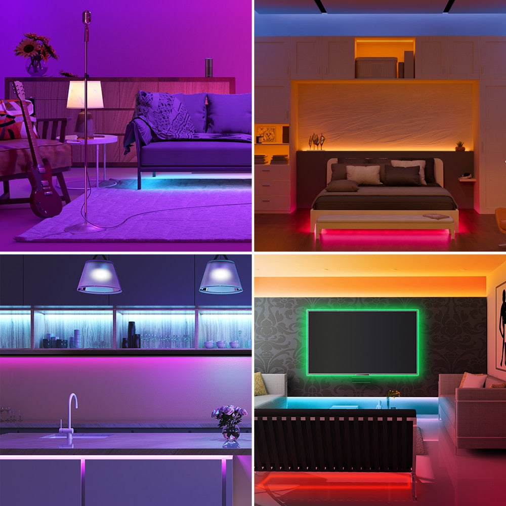 FCOB COB USB RGB LED Light Strip Full Set 576 LEDs DC5V IR38 Keys BT M ...