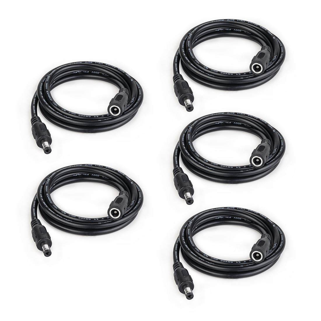 5Pcs 20AWG 2Pin DC Power Adapter Cable Connector Plug Extension Wire ...