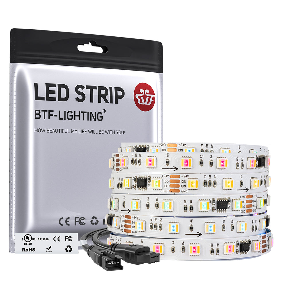 SMD 5050 WS2805 IC RGBCCT Addressable Dual Data LED Strip DC 24V – BTF ...