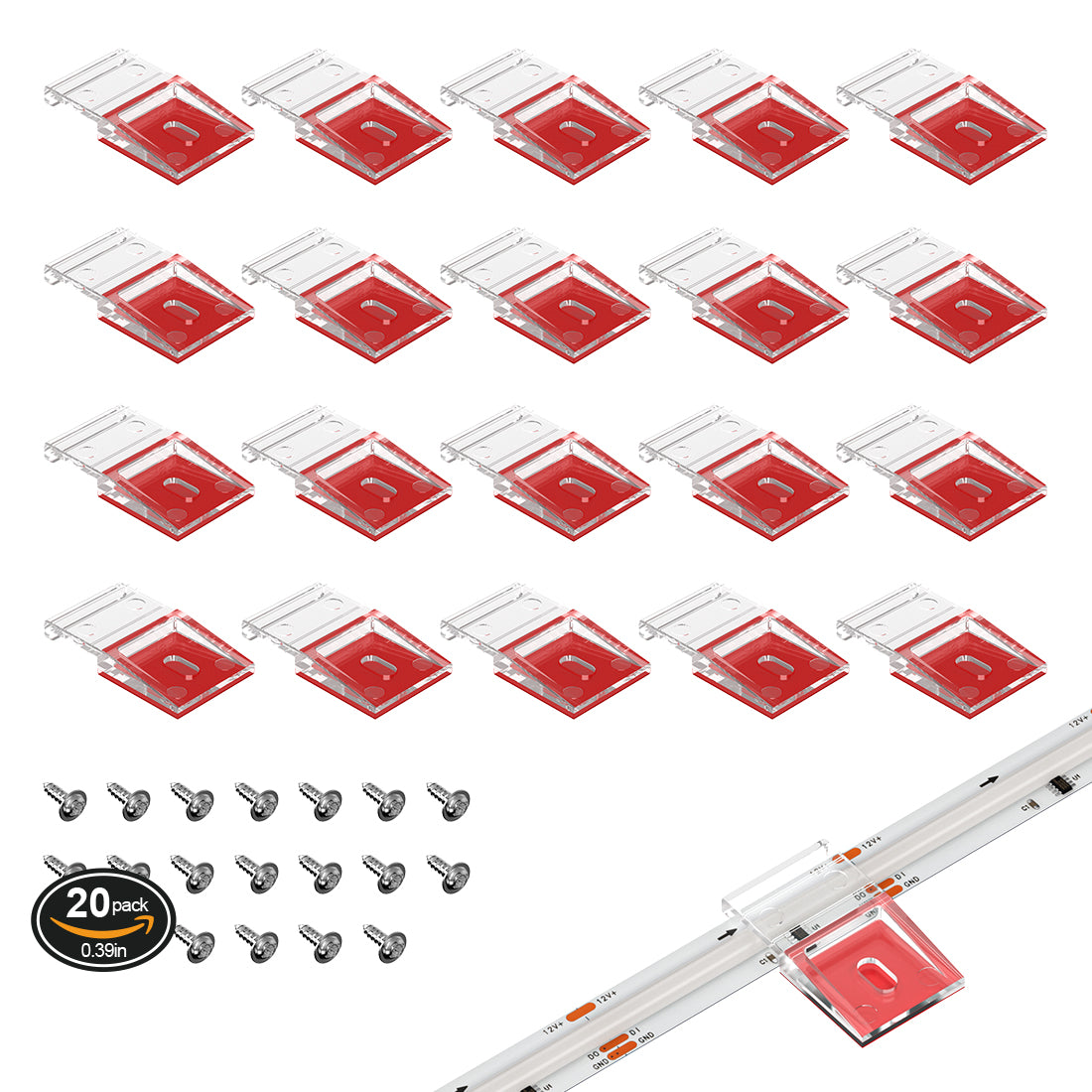 20/50/100 Pcs Self-adhesive Clip with Screw for 10mm 12mm PCB WS2812B ...