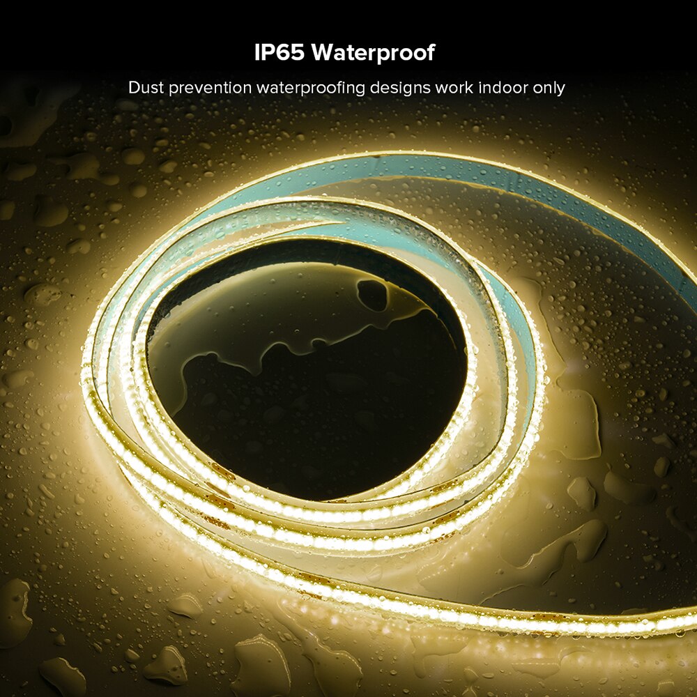 FCOB LED Strip IP65 Waterproof 5M 480 528 640 LEDs Flexible FOB COB Le ...