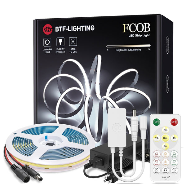 FCOB LED Lights Kit 480 LEDs Music Bluetooth APP 2.4G RF 16 Keys Dimma – BTF-LIGHTING