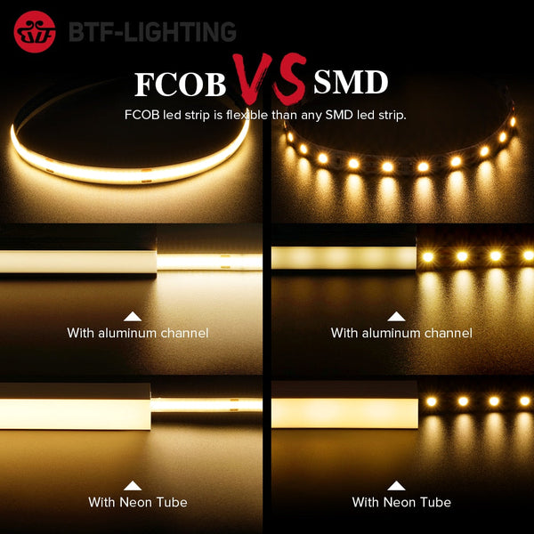 FCOB COB Dimmbares LED-Streifenlicht 336 480 528 LED Hohe Dichte Einhe ...