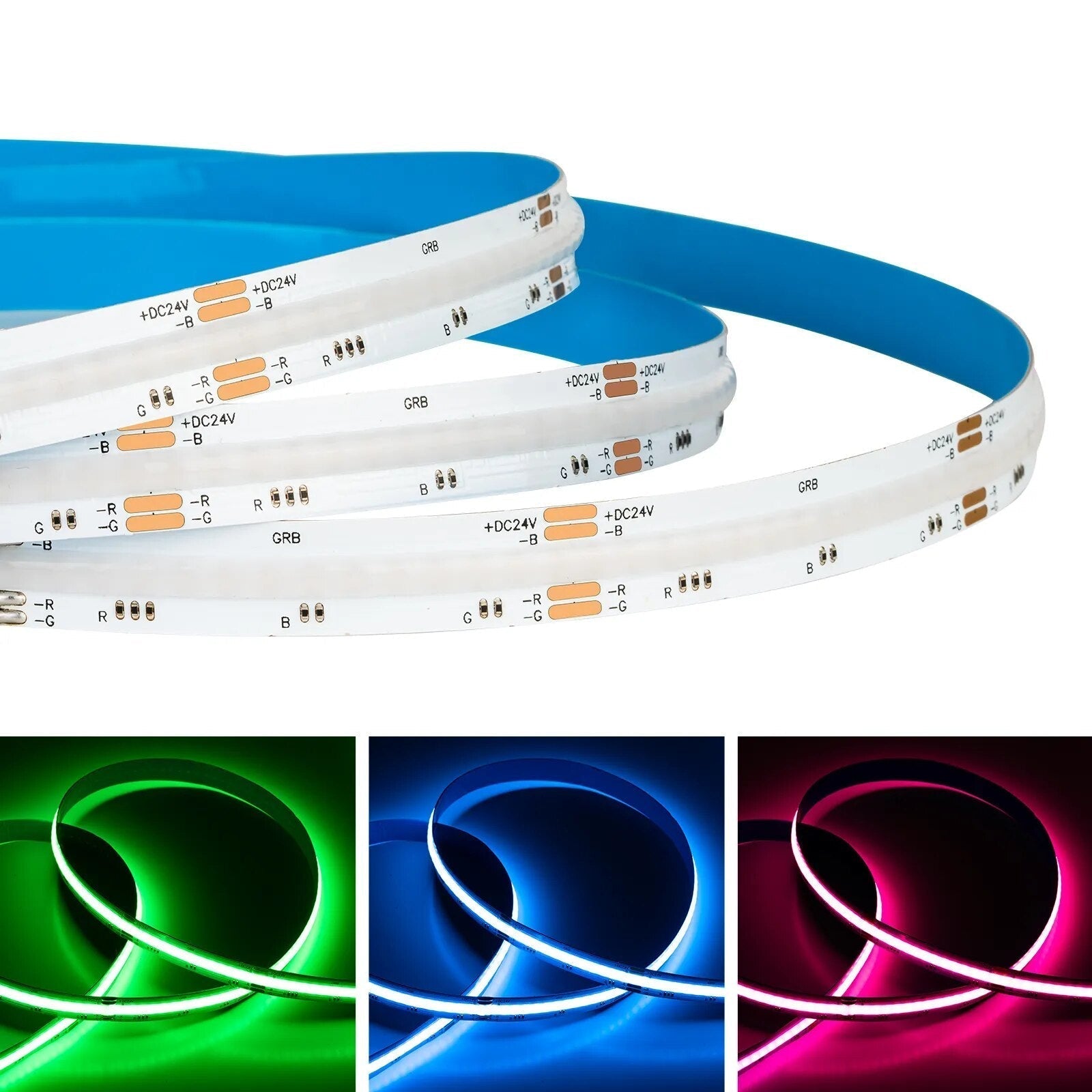 FCOB RGB RGBW LED Light Strip 12V 810 896 24V 840 896 LED Flexible FOB ...