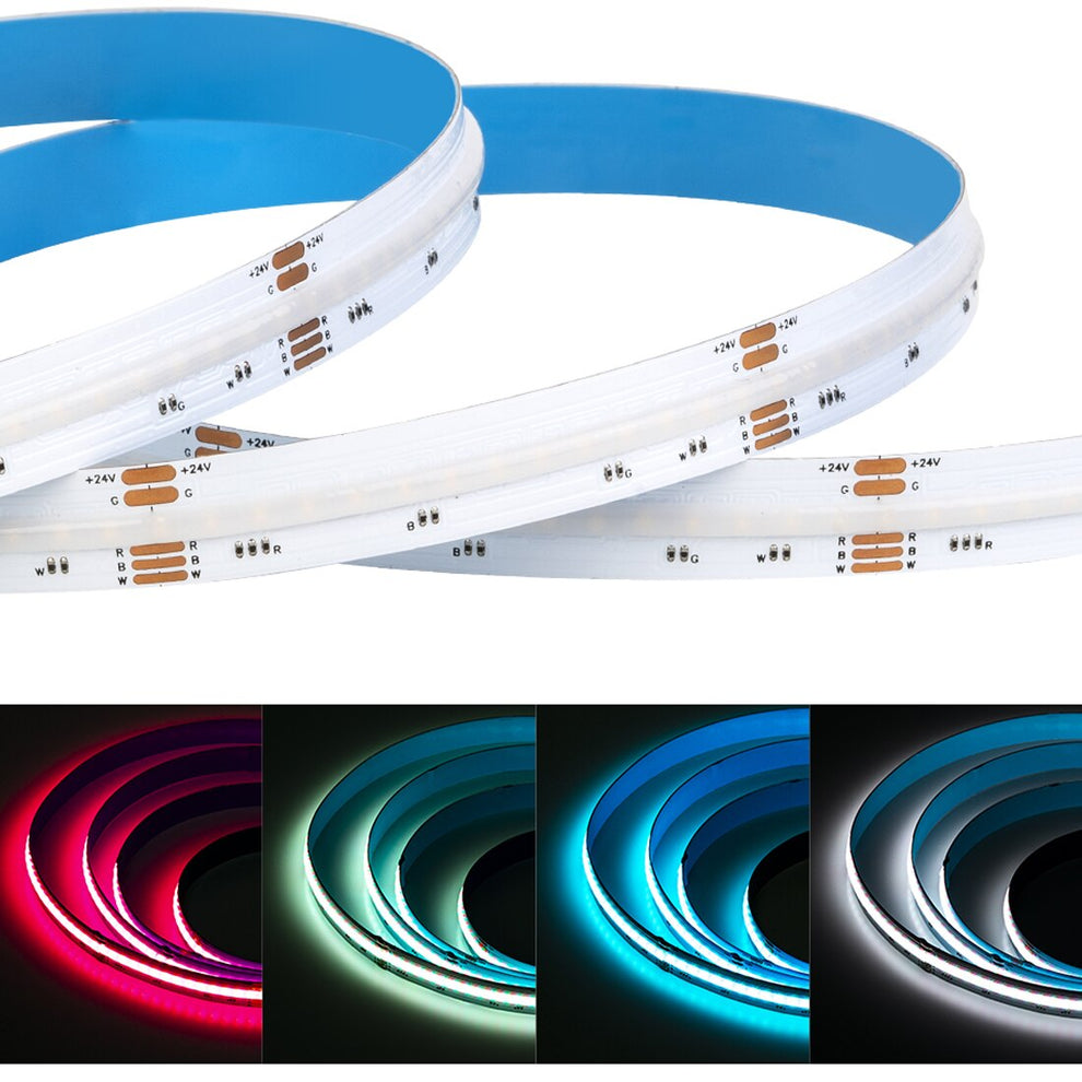 FCOB RGBW 896LEDs Flexible High Density Uniform Light 5Pin 12mm Linear ...