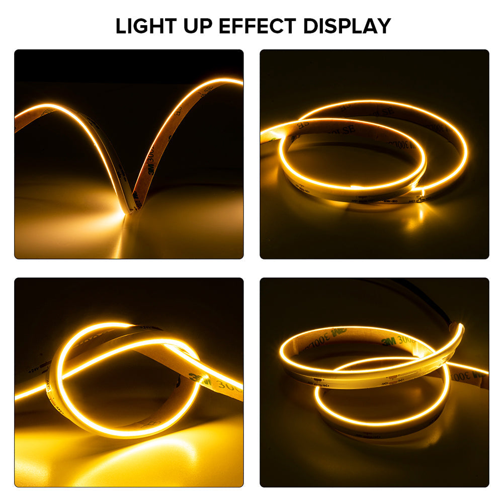 FCOB Side View LED Strip Light Bright Flexible FOB COB RA90 Warm Natur ...