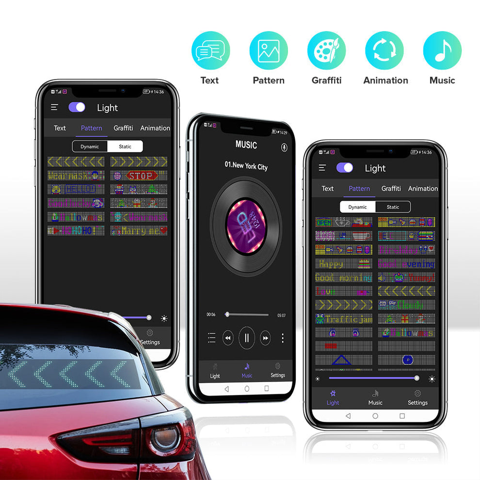 LED Matrix Pixel Panel Bluetooth APP USB 5V Flexible Addressable RGB P ...