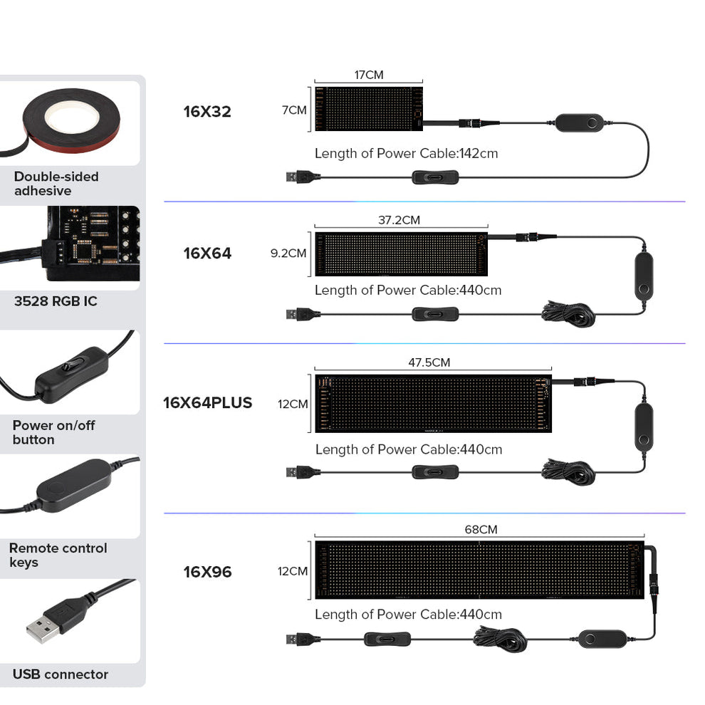 LED Matrix Pixel Panel Bluetooth APP USB 5V Flexible Addressable RGB P ...