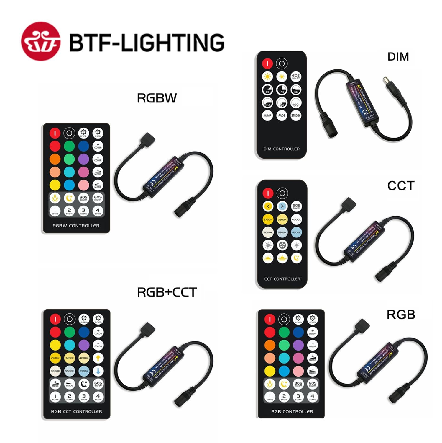 RF14 17 21 28 Keys LED Light Strip Controller for 5050 DIM RGB RGBW RG ...