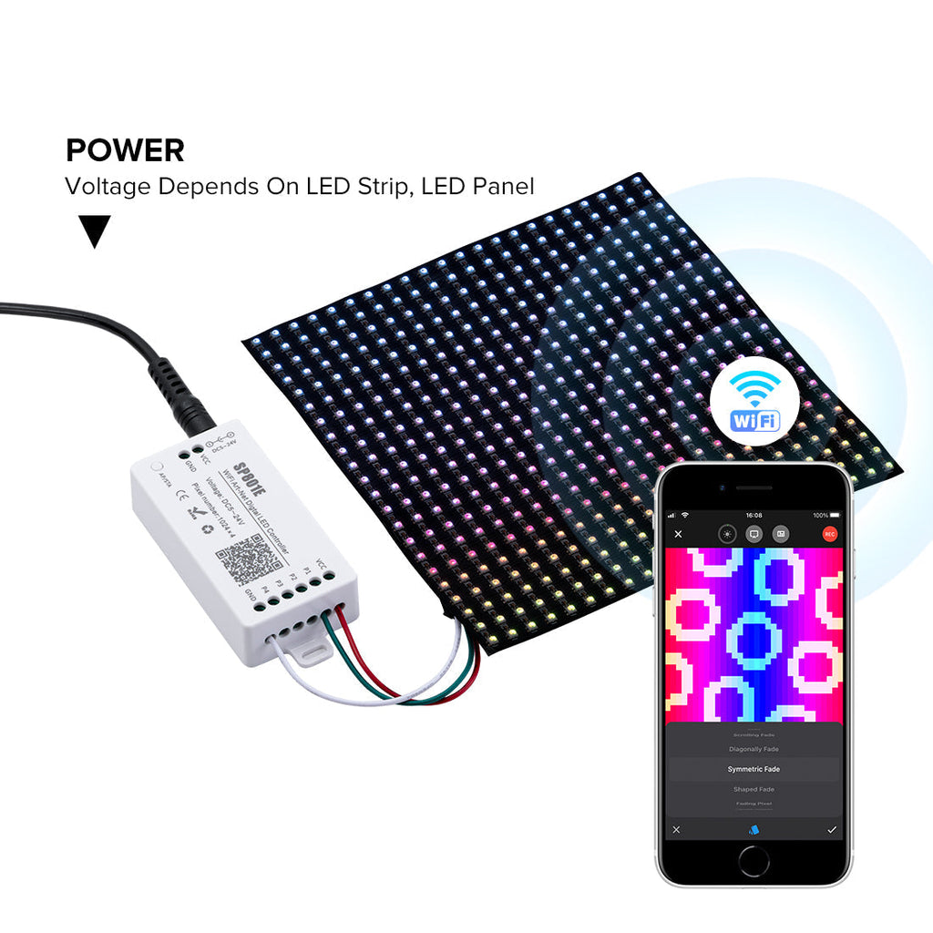 SP801E Wifi Art-Net LED Controller LED Matrix Panel Module Wireless Co – BTF-LIGHTING