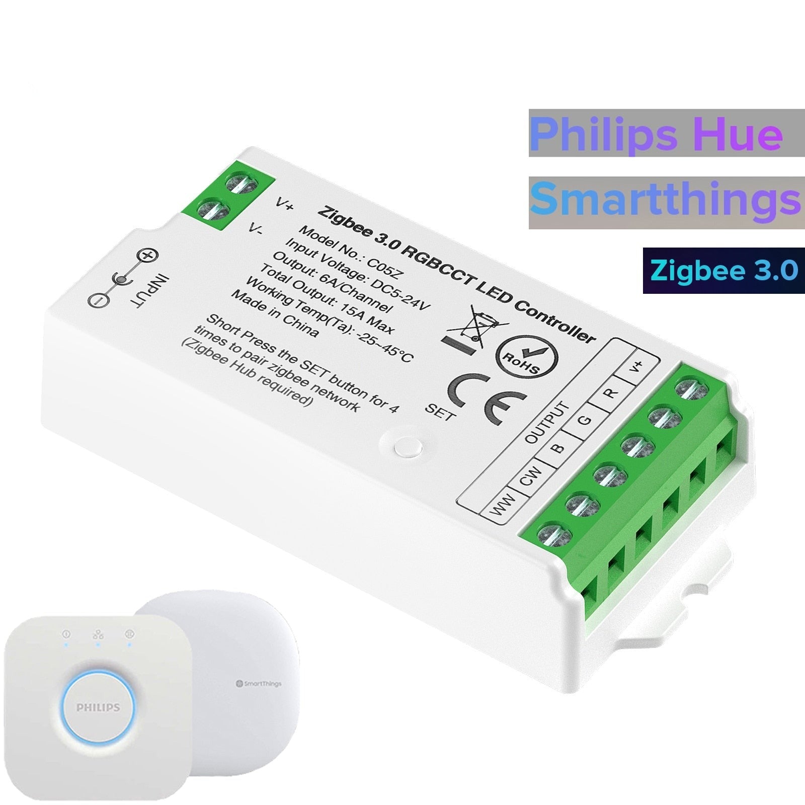 Zigbee 3.0 WiFi 2.4GHz LED Controller DIM CCT RGB RGBW RGBCCT Hue Brid ...