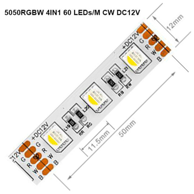 SMD 5050 RGBW Led Lights RGB 4Pin RGBWW RGBCW 5Pin Multi-Colored LED S ...