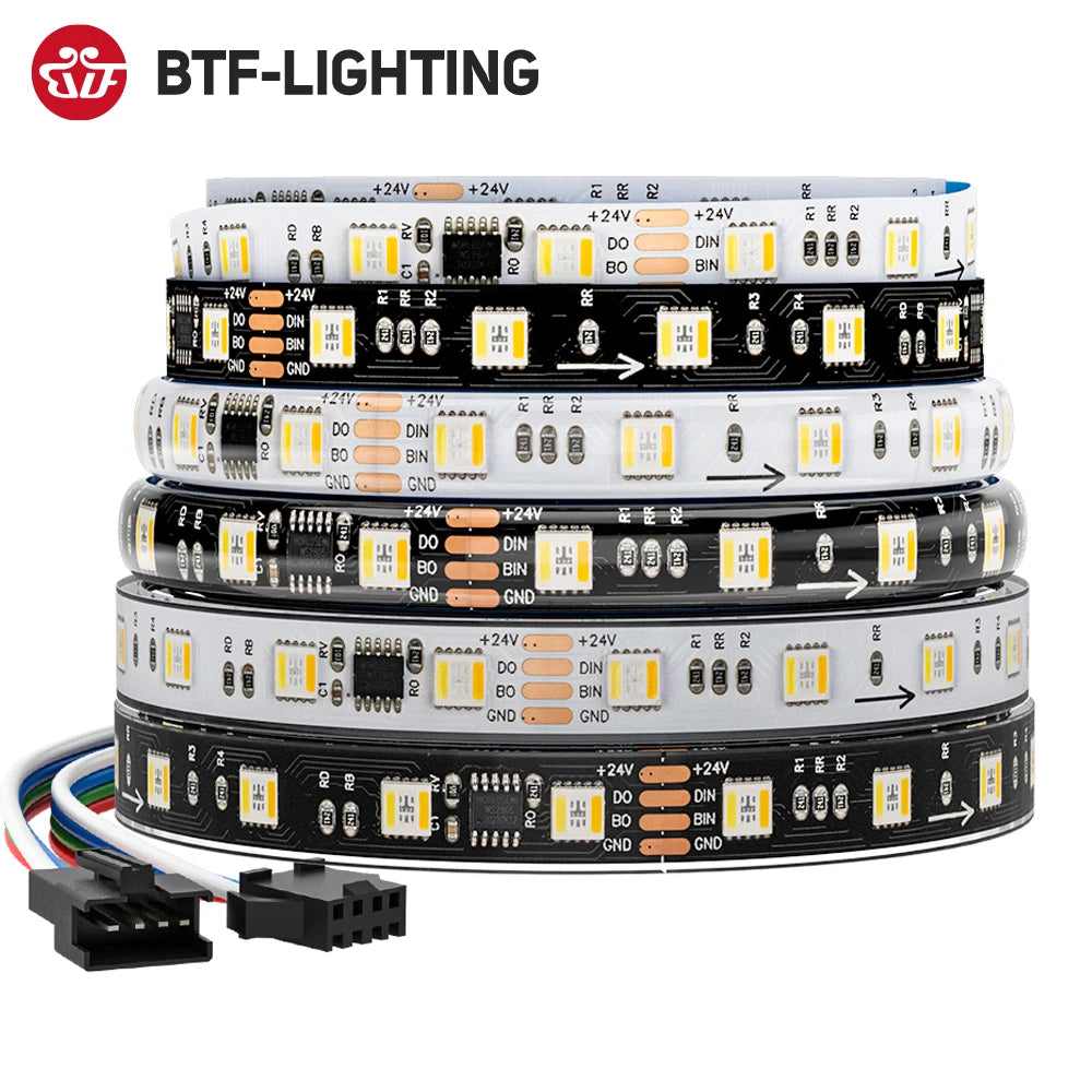 WS2805 Pixels LED Strip Light RGBCCT 5IN1 60LEDs/M Addressable Dual Si ...